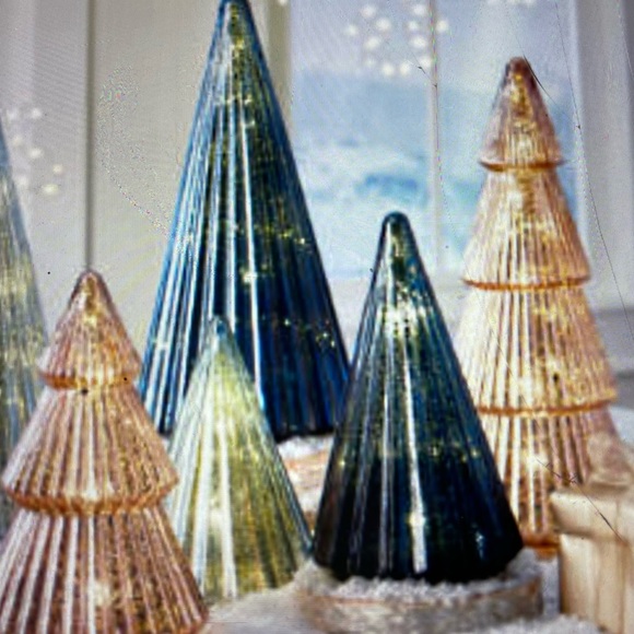 Grandin Road | Holiday | Grandin Road Soft Pink Christmas Mercury Trees ...